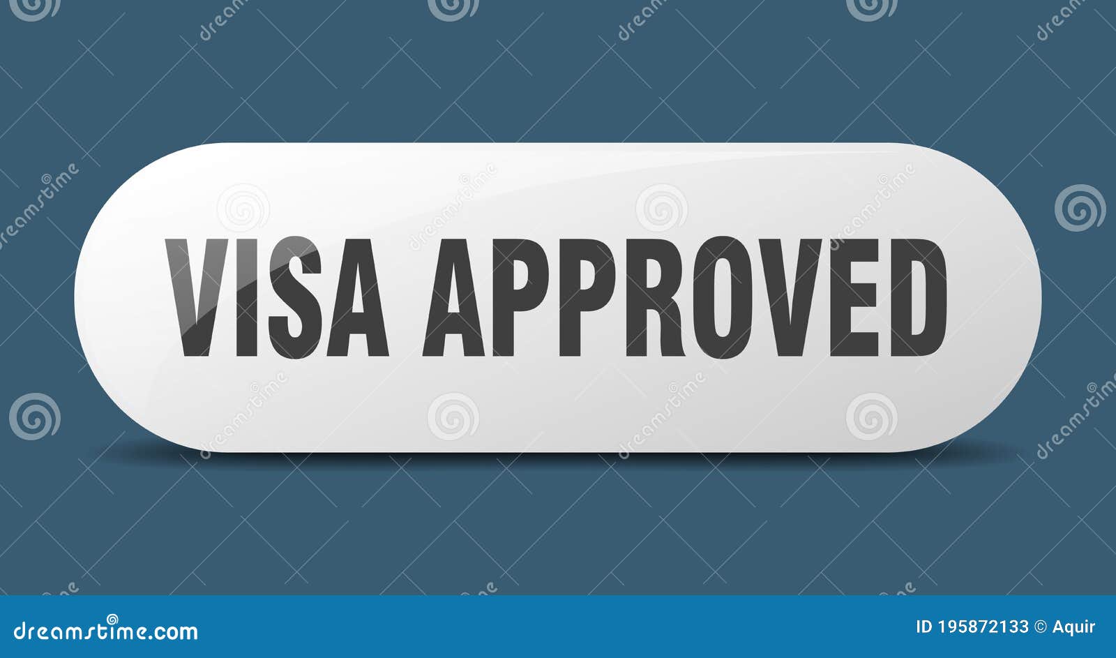 Visa Approved Button. Sticker. Banner. Rounded Glass Sign Stock Vector ...