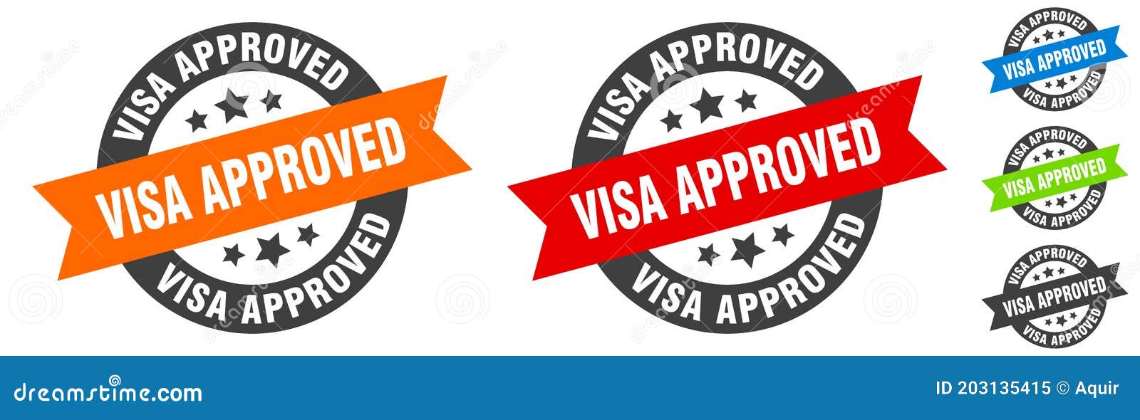 Visa Approved Stamp. Visa Approved Round Ribbon Sticker. Tag Stock ...