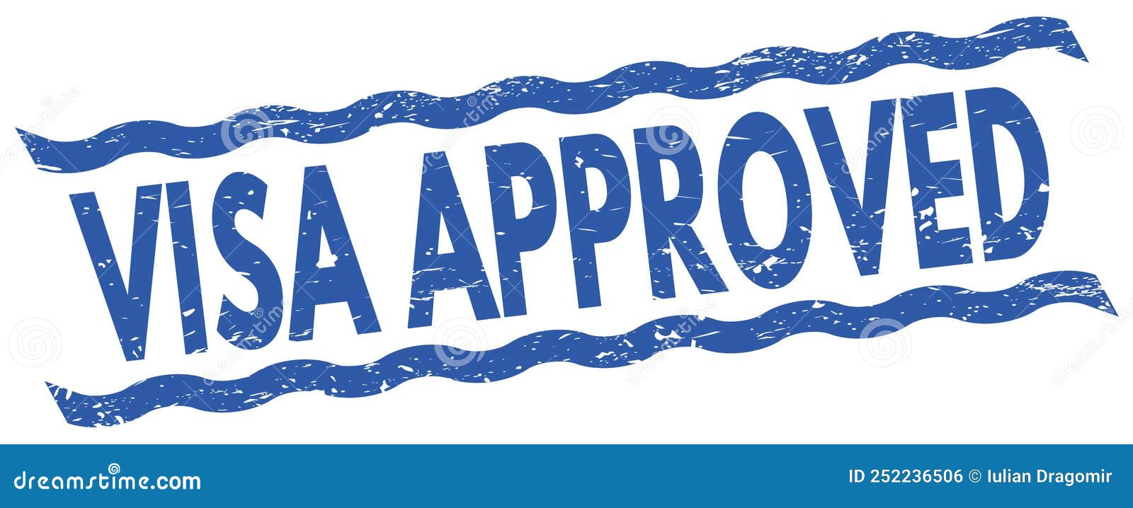 VISA APPROVED Text on Blue Lines Stamp Sign Stock Illustration ...