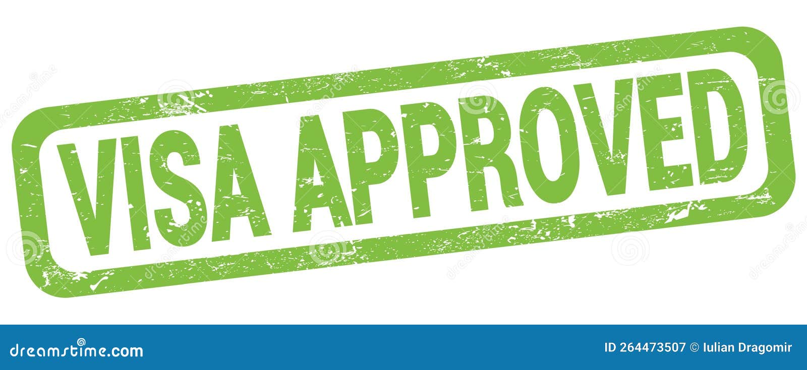 VISA APPROVED Text Written on Green Rectangle Stamp Stock Illustration ...