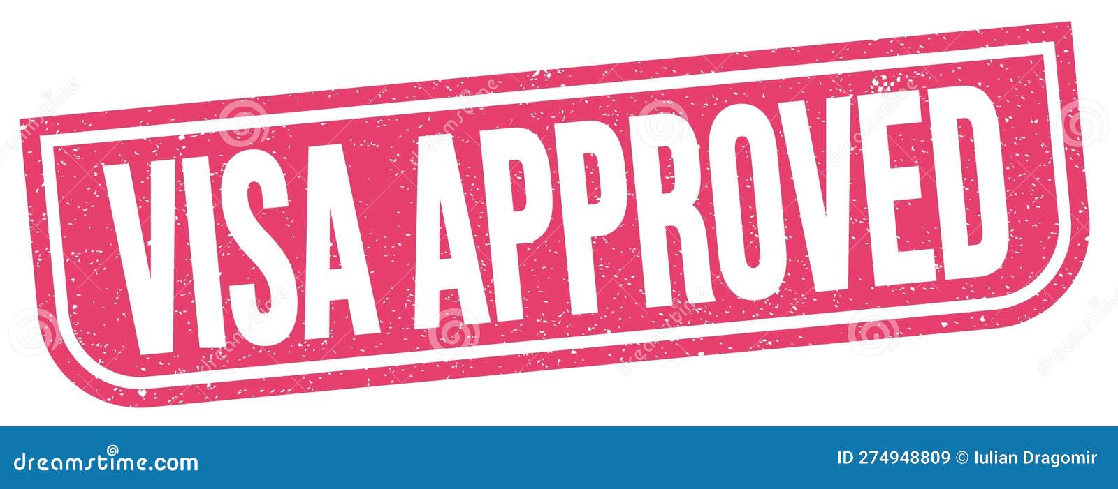 VISA APPROVED Text Written on Pink Stamp Sign Stock Illustration ...