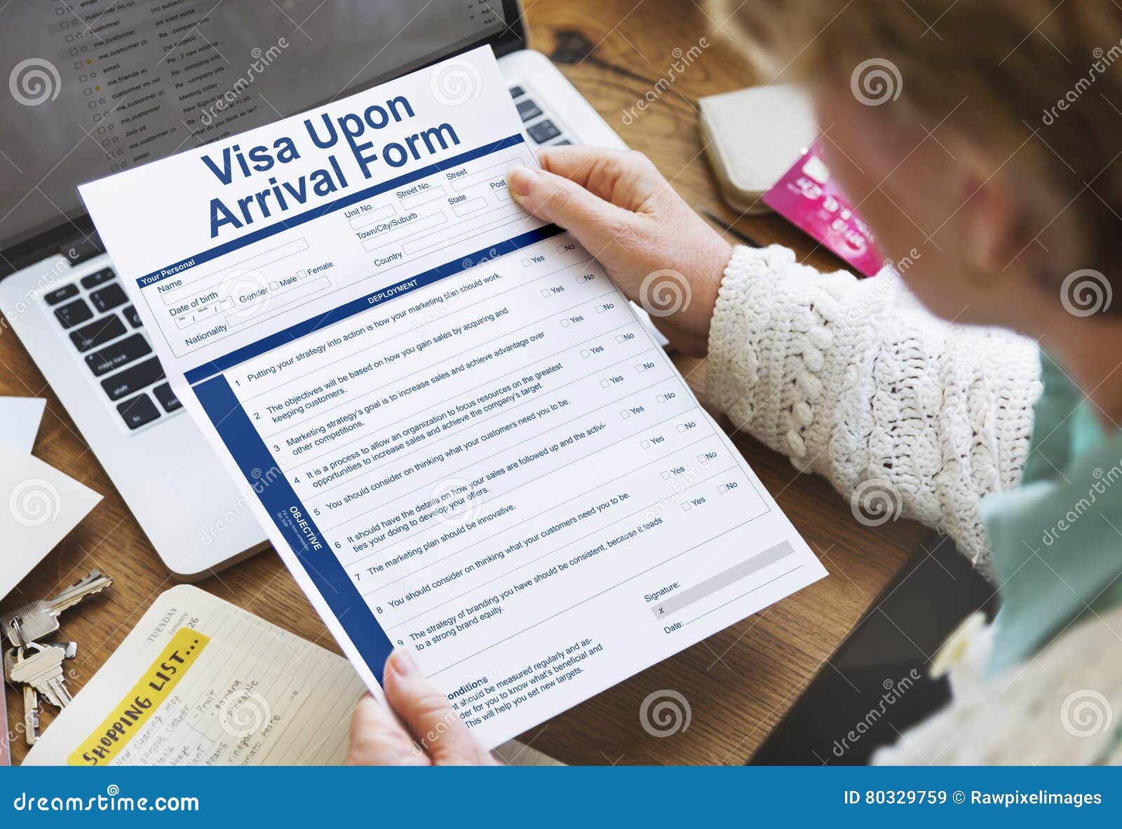 Visa upon Arrival Form Concept Stock Image - Image of lifestyle, form ...