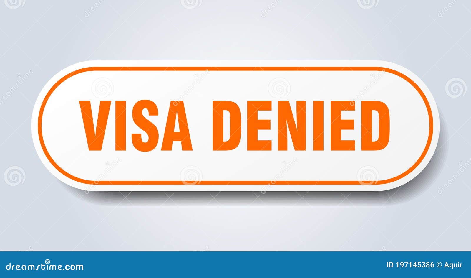 Visa Denied Sign. Rounded Isolated Button. White Sticker Stock Vector ...