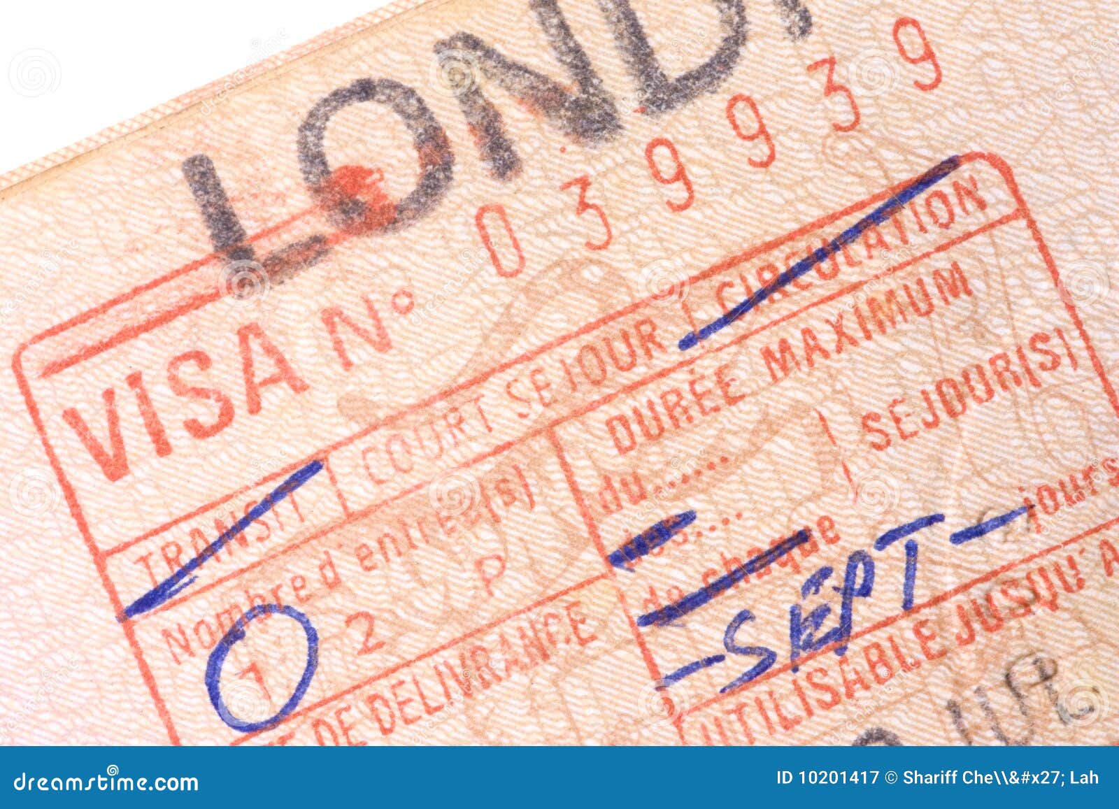 Visa francesa imagen de archivo. Imagen de papel, pasaportes - 10201417