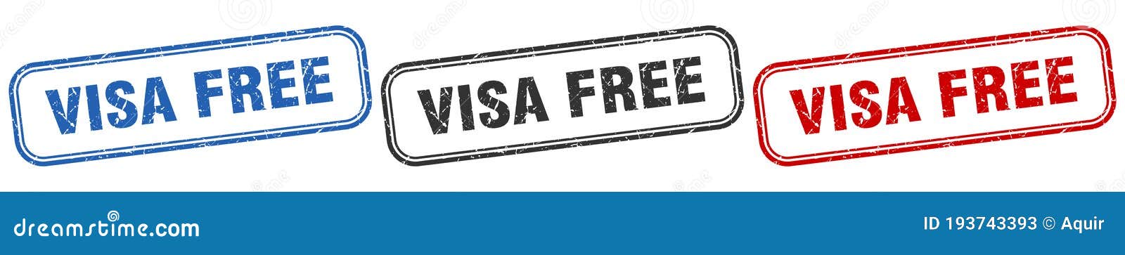 Visa Free Square Isolated Sign Set. Visa Free Stamp Stock Vector ...