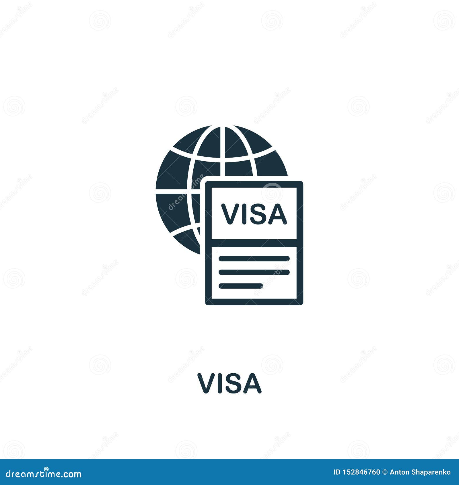 Visa Icon. Creative Element Design from Tourism Icons Collection Stock ...
