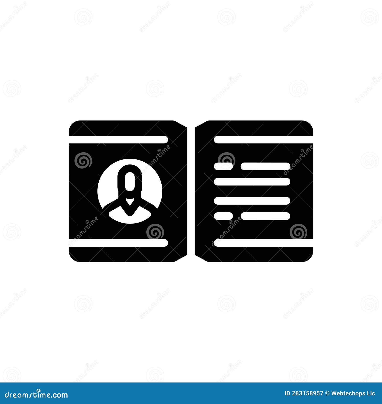 Black Solid Icon for Visa, Authorization and Document Stock Vector ...