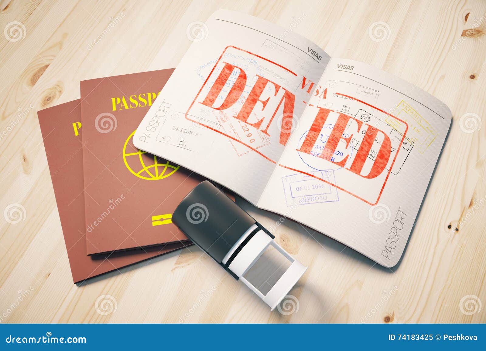 Visa negada stock de ilustración. Ilustración de recorrido - 74183425