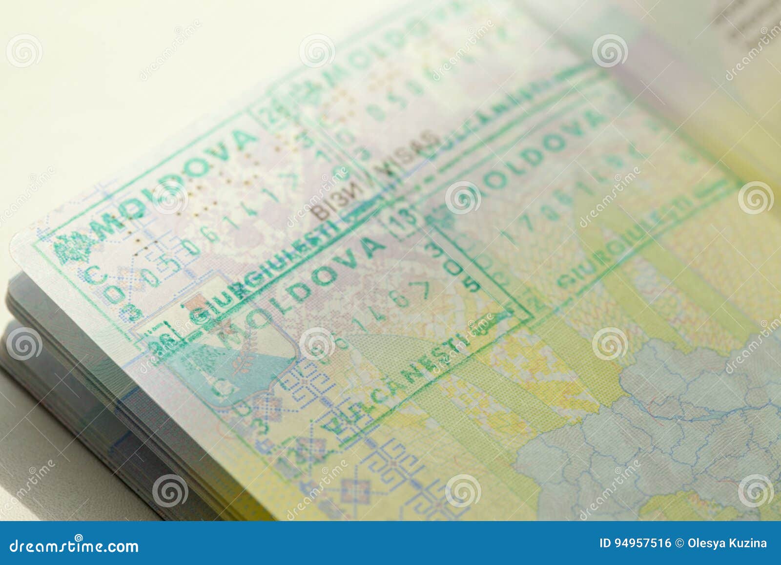 Visa stamp of Moldova stock photo. Image of entry, moldova - 94957516