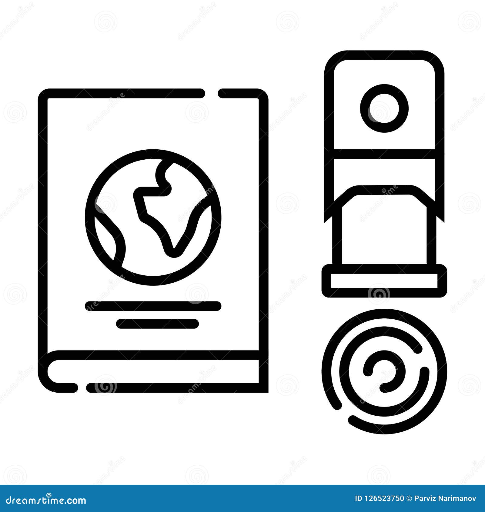 Visa Stamp Passport icon stock vector. Illustration of card - 126523750