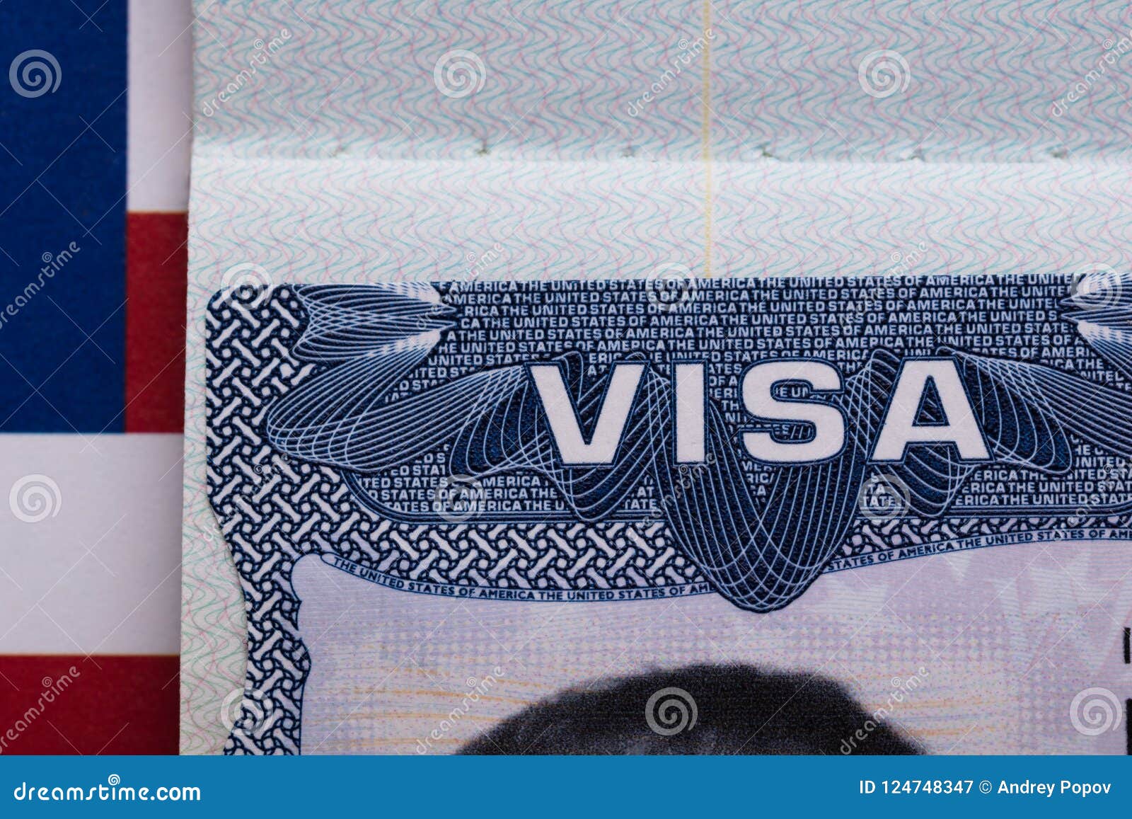 Visa Text on Passport stock image. Image of document - 124748347