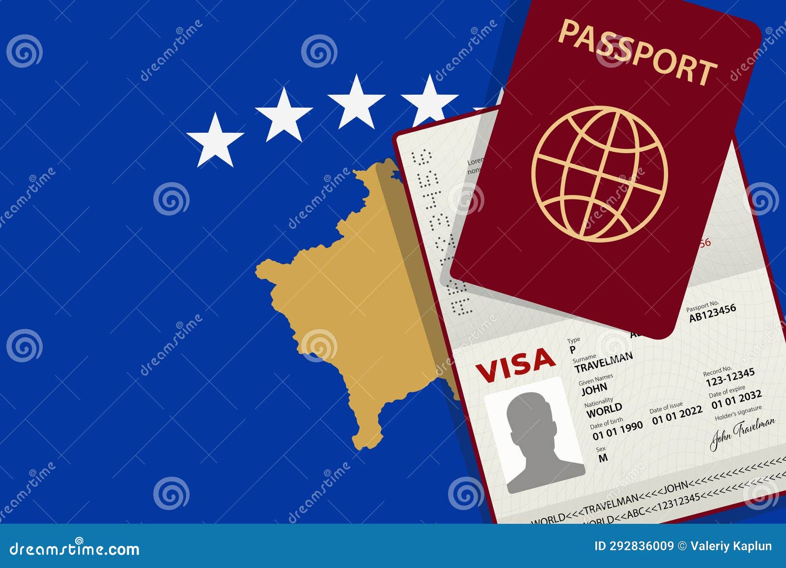 TPS Visa On A USA Flag Background, 3D Rendering. United States Of ...
