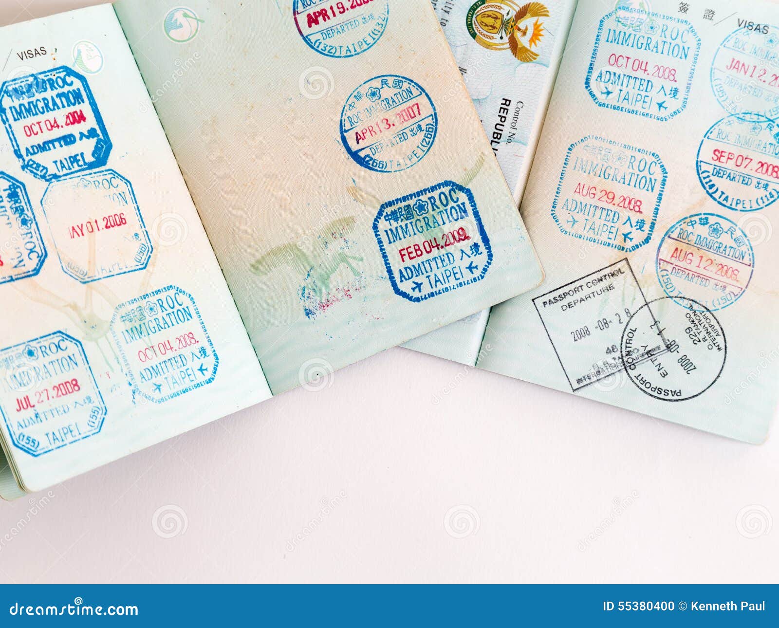 Visa und Stempel im Pass stockfoto. Bild von symbol, einwanderung ...