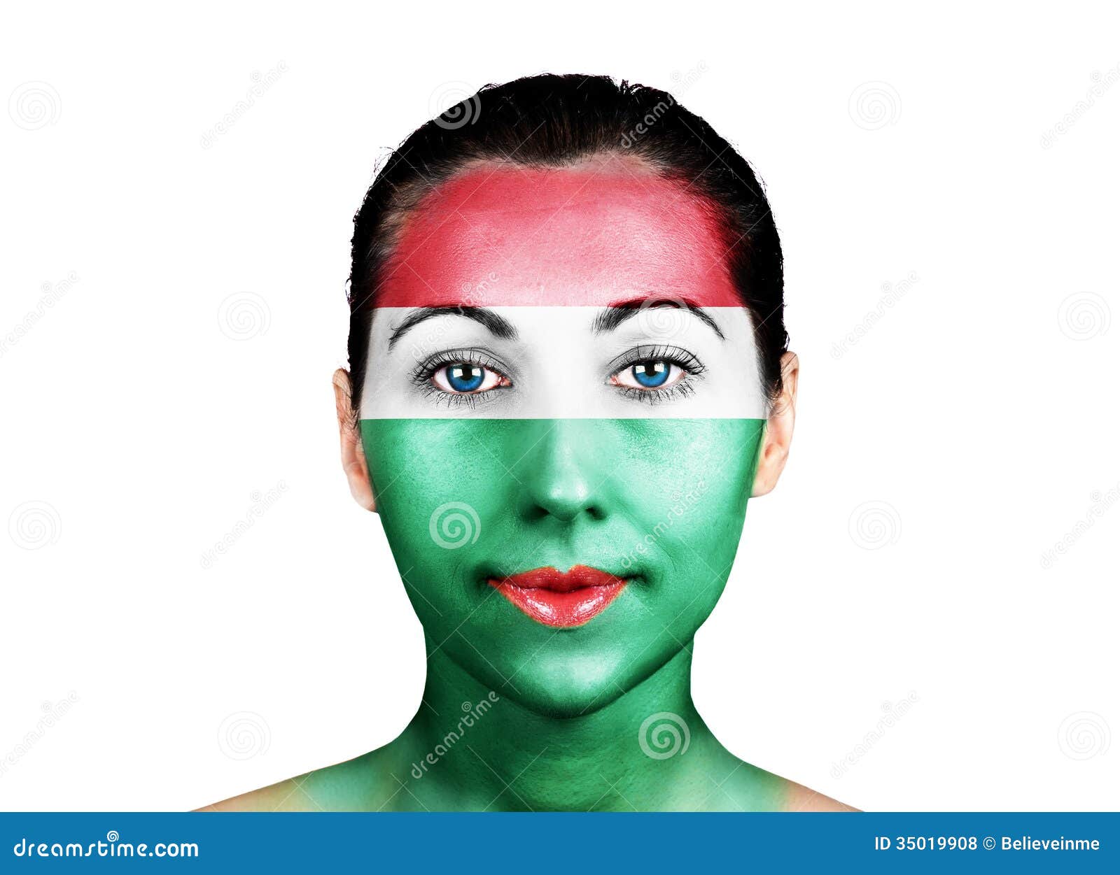Visage Avec Le Drapeau De La Hongrie Photo stock - Image du charme ...