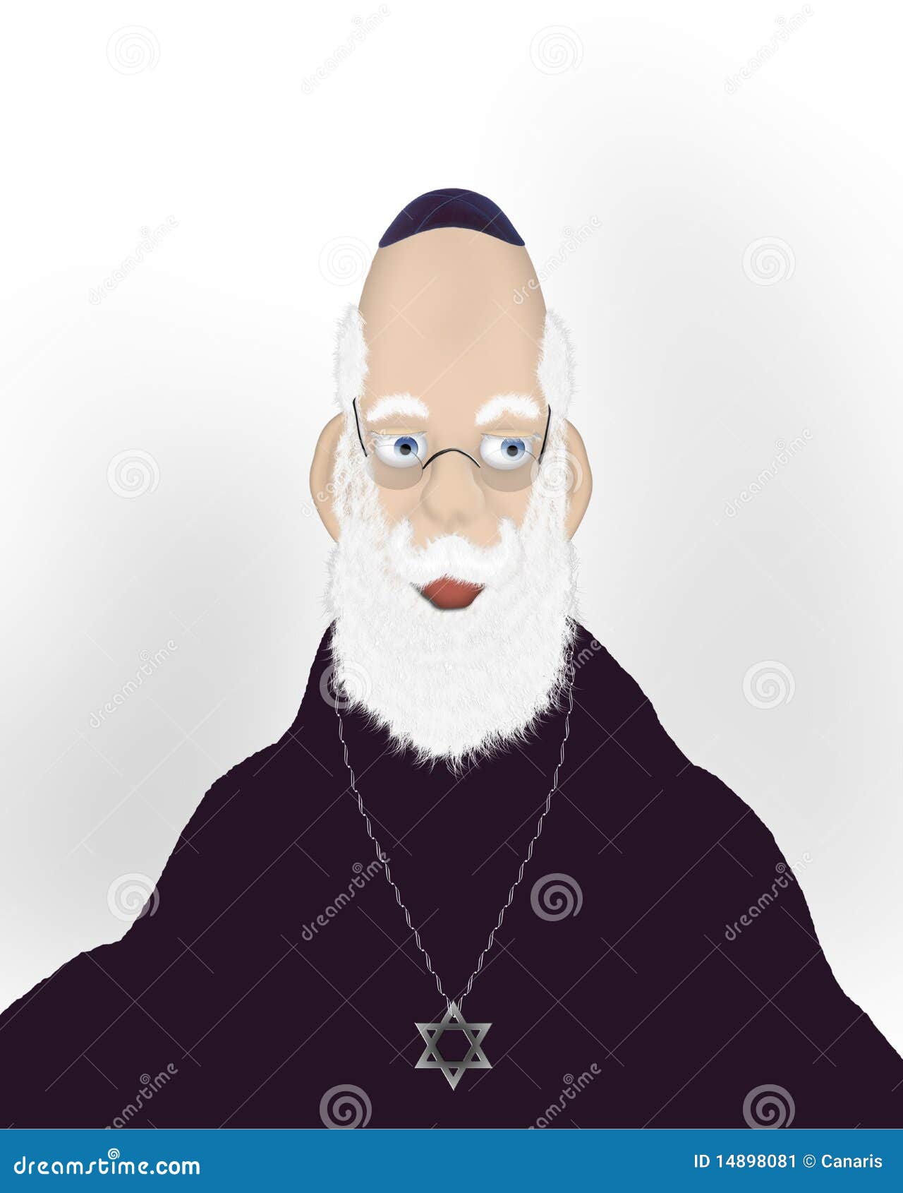 Visage D'un Vieux Rabbin Juif Illustration Stock - Illustration du ...