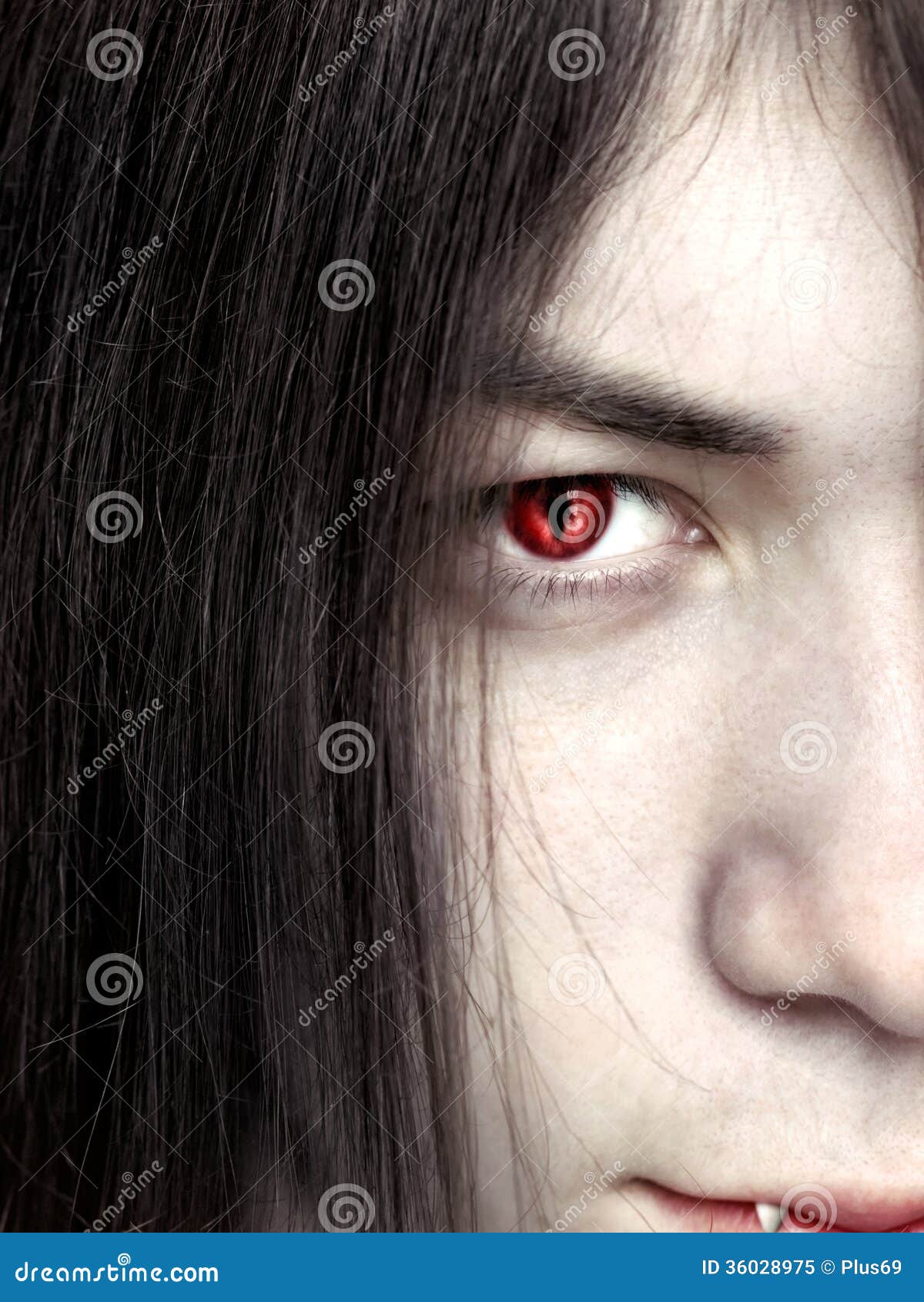 Visage D'une Jeune Fin Masculine De Vampire Image stock - Image du ...