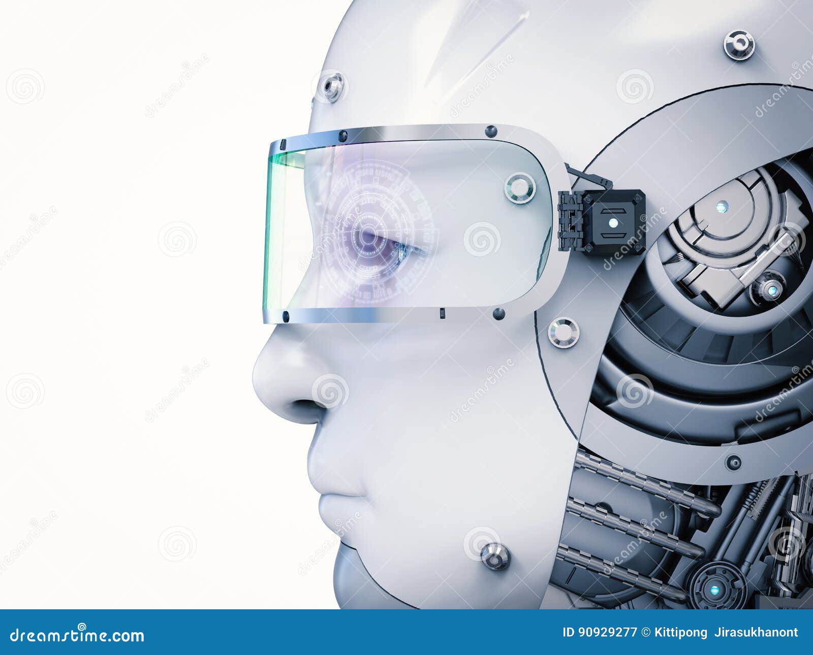 Visage De Cyborg Ou Visage De Robot Illustration Stock - Illustration ...