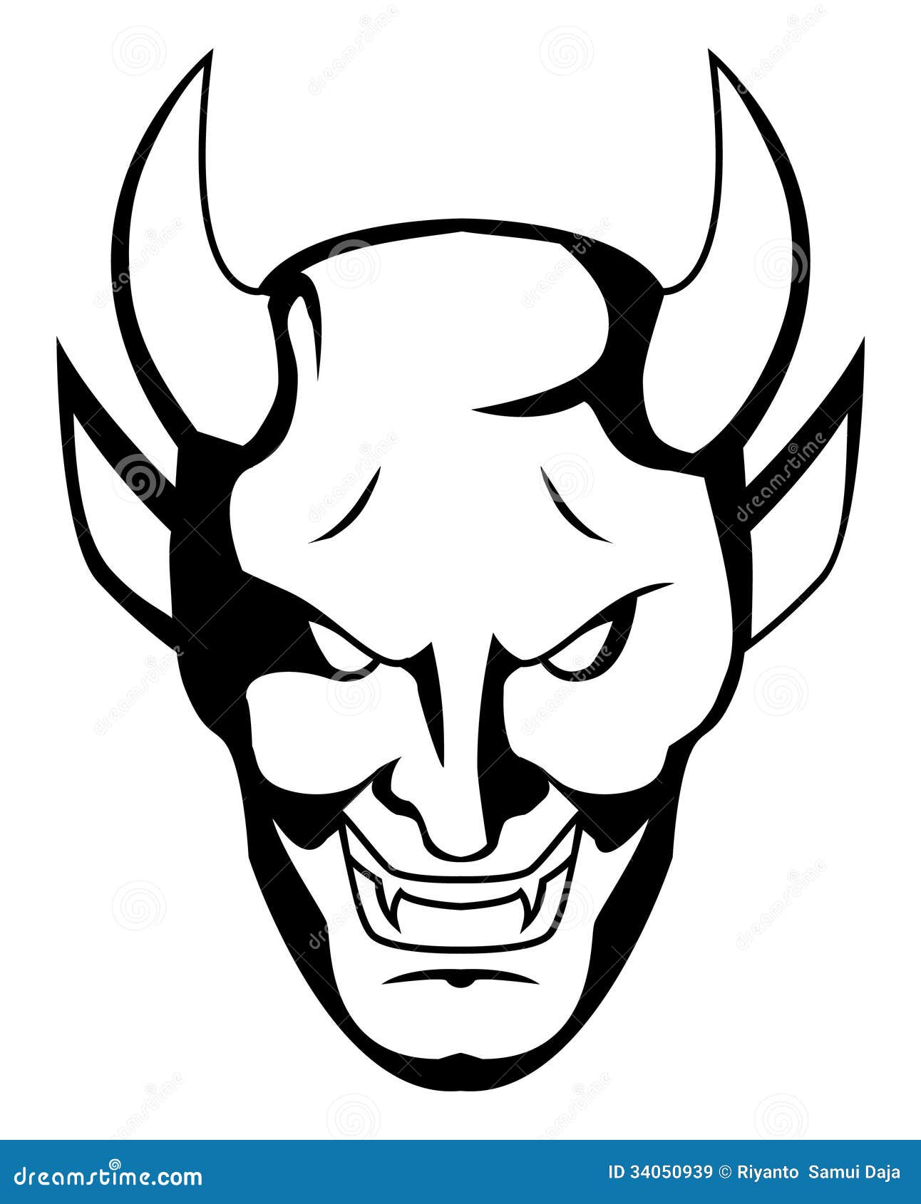 Visage de démon illustration de vecteur. Illustration du retrait - 34050939