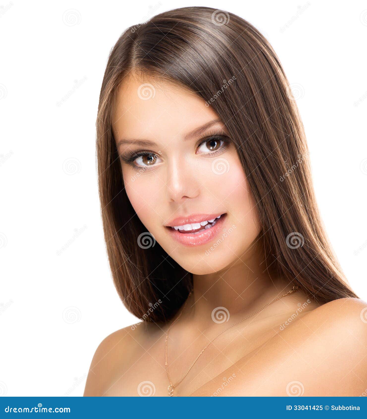 Visage de fille de beauté image stock. Image du isolement - 33041425