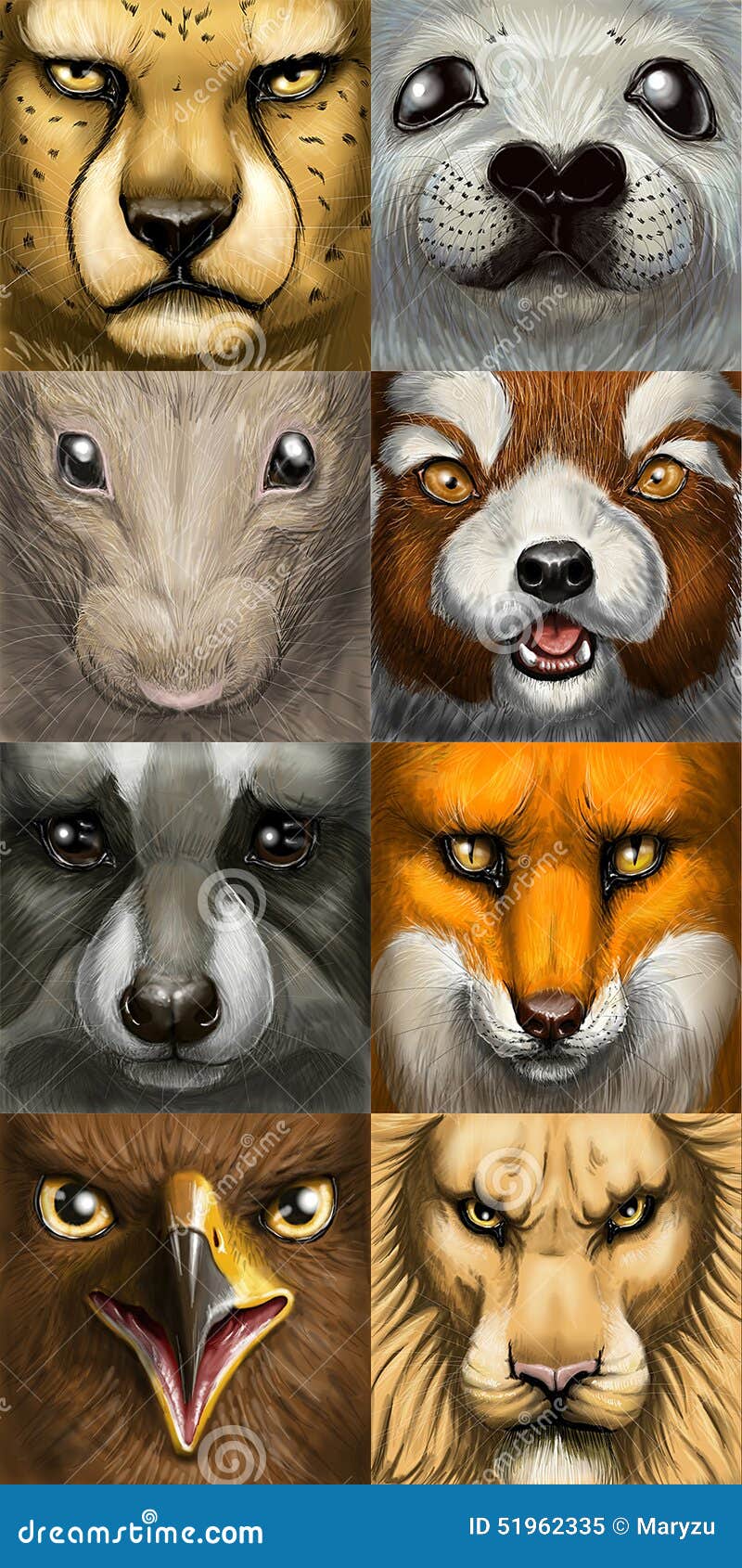 Visage de nature illustration stock. Illustration du animaux - 51962335