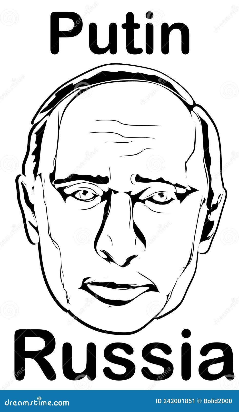 Visage de poutine photo éditorial. Illustration du russe - 242001851