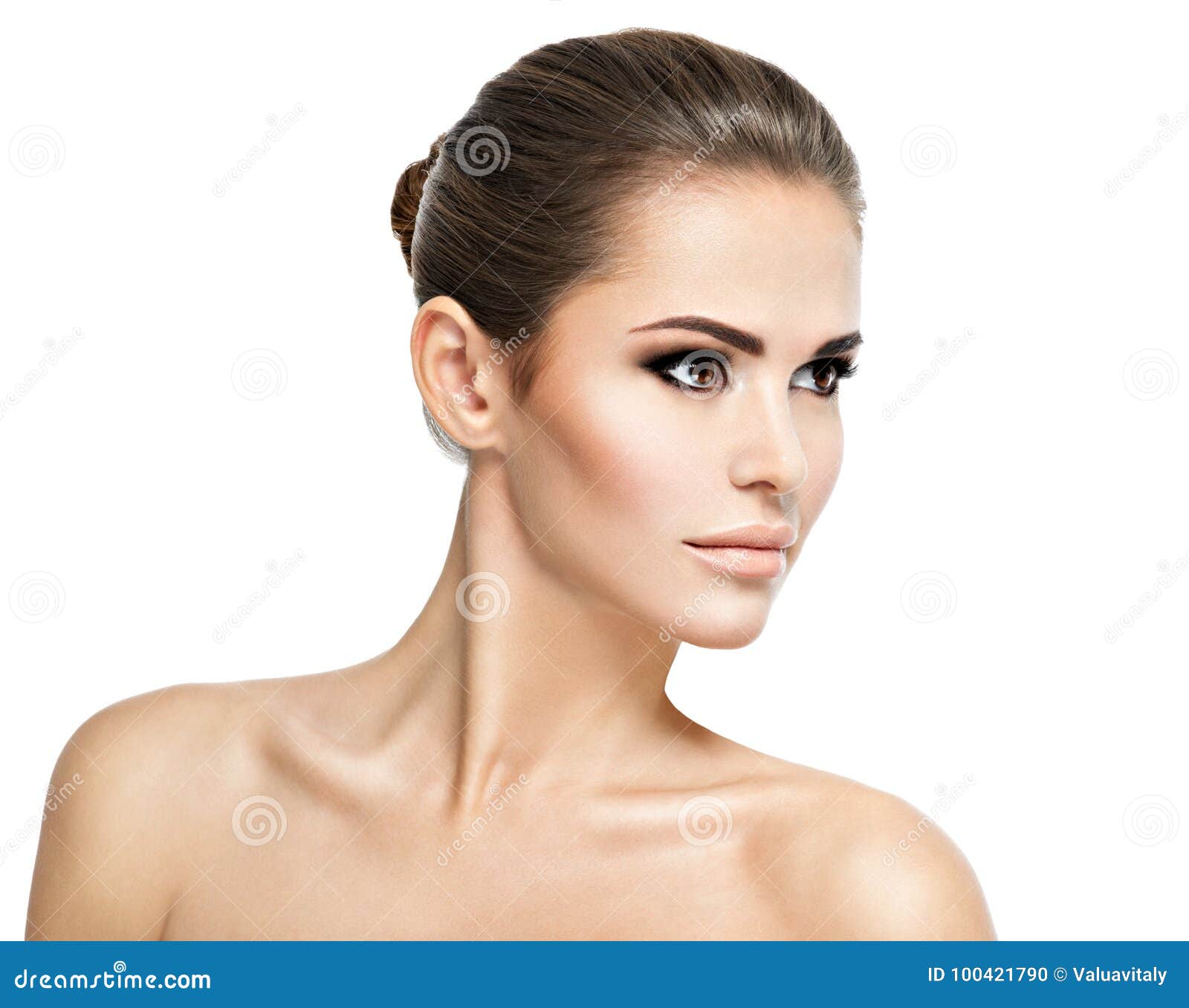 Visage De Profil De Jeune Femme Photo stock - Image du fille, fond ...