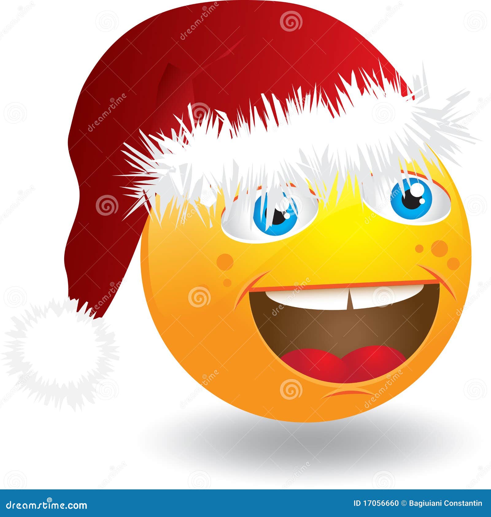 Visage de smiley de Noël illustration de vecteur. Illustration du ...