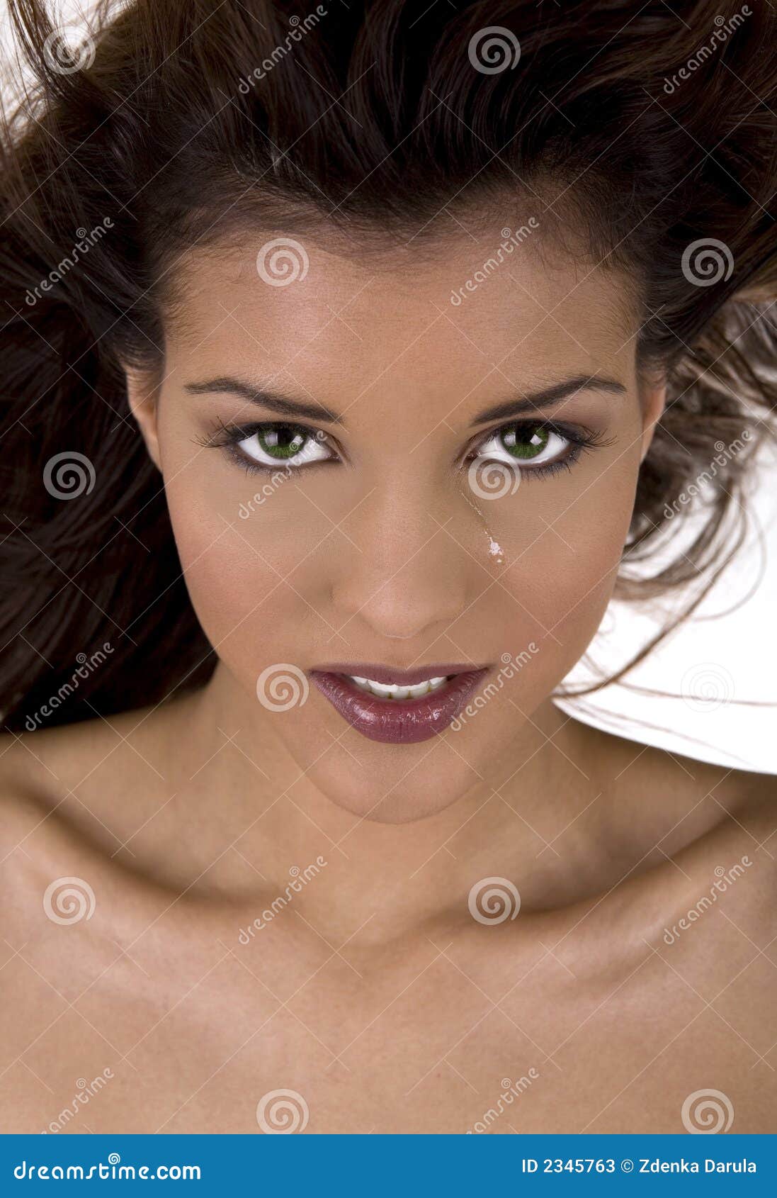 Visage et larme image stock. Image du type, beau, longtemps - 2345763