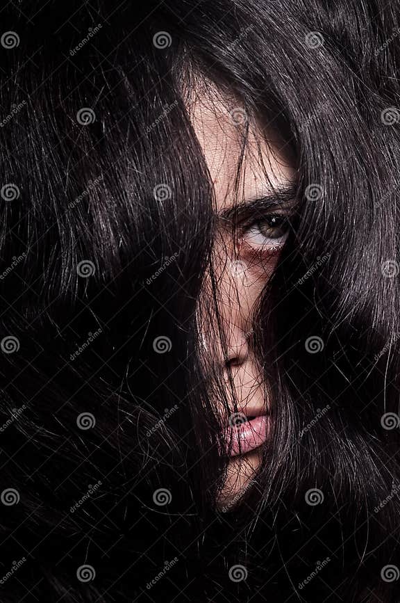 Visage et oeil d'horreur photo stock. Image du perte - 32702916