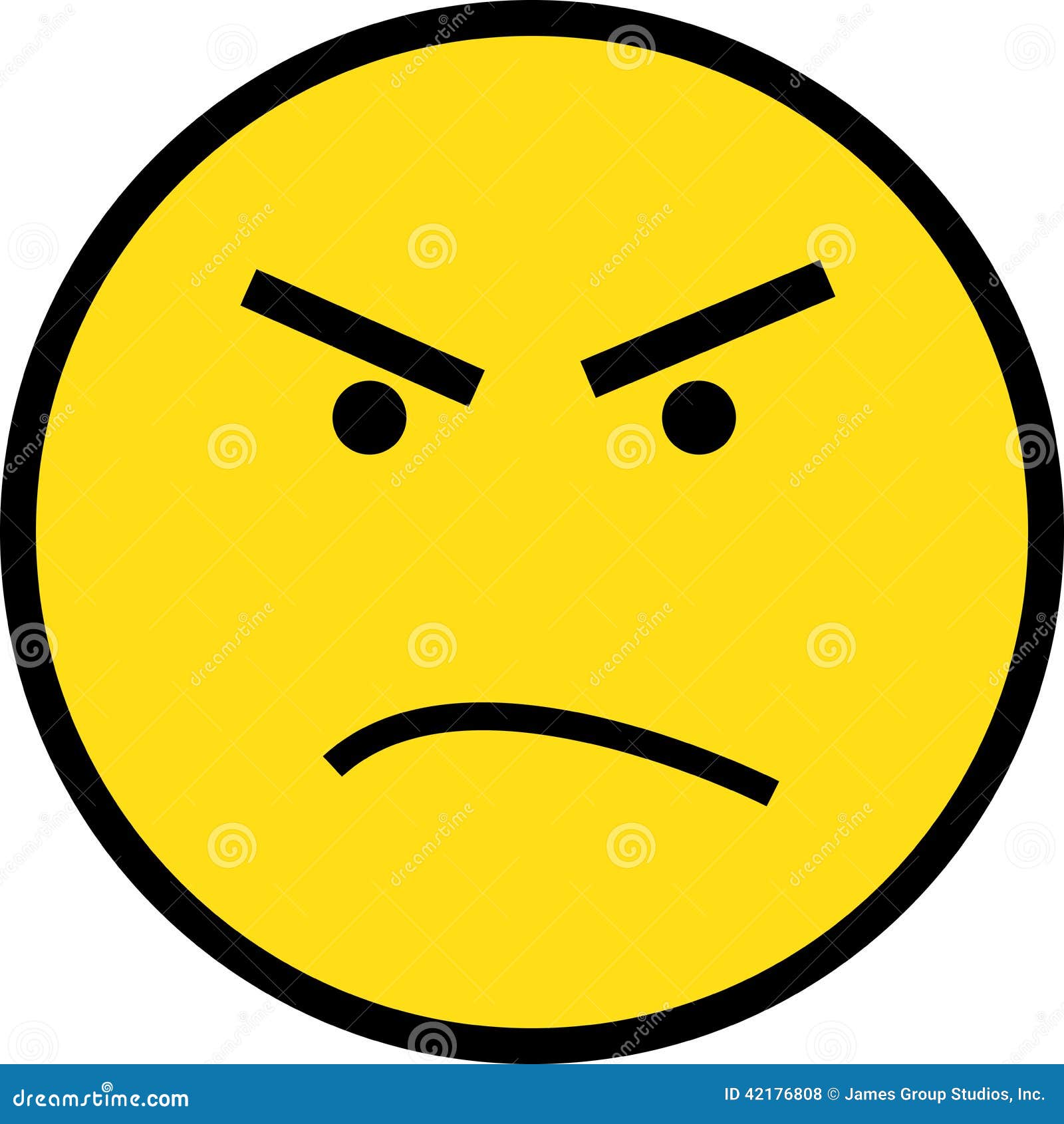 Visage fâché jaune illustration de vecteur. Illustration du conception ...