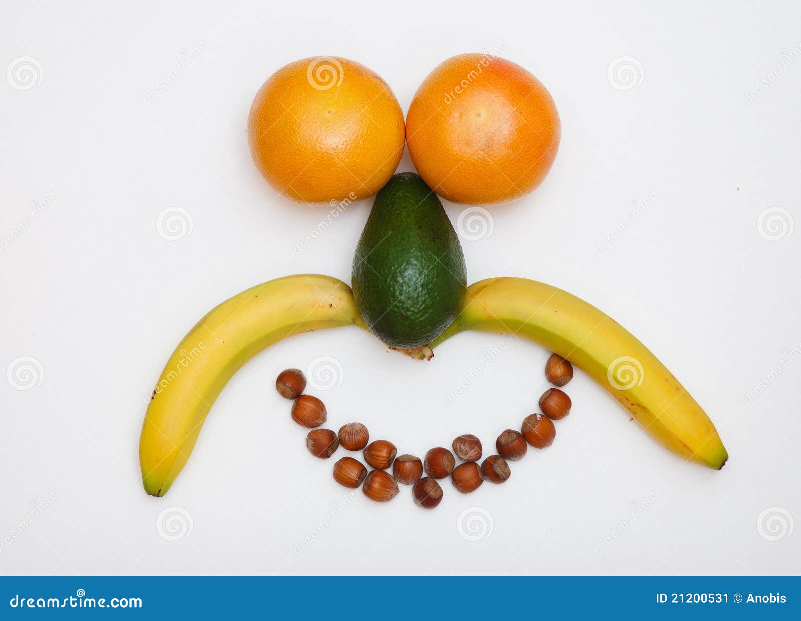 Visage fait de fruits image stock. Image du baie, vert - 21200531