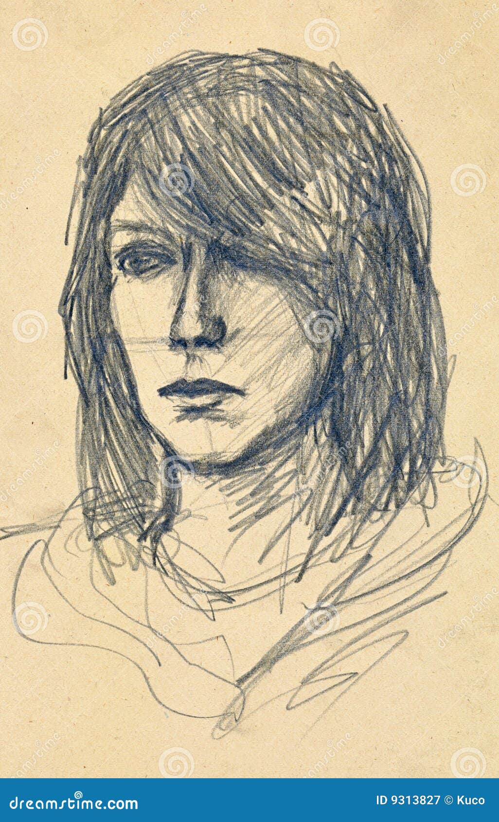 Visage inconnu illustration stock. Illustration du peinture - 9313827