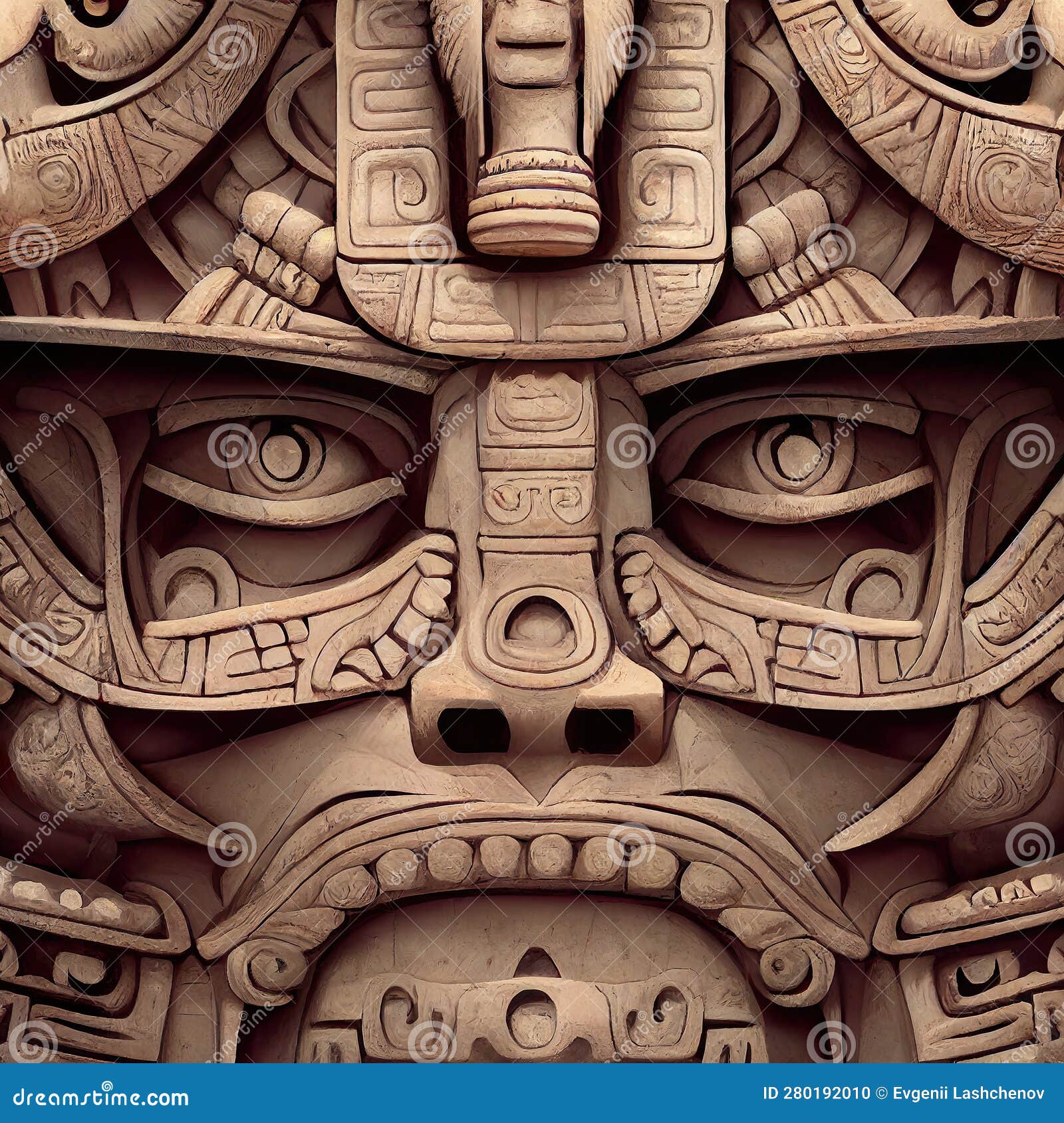 Mayan Totem Symbols. Maya Civilization Pattern, Inca Aztec Tribal ...