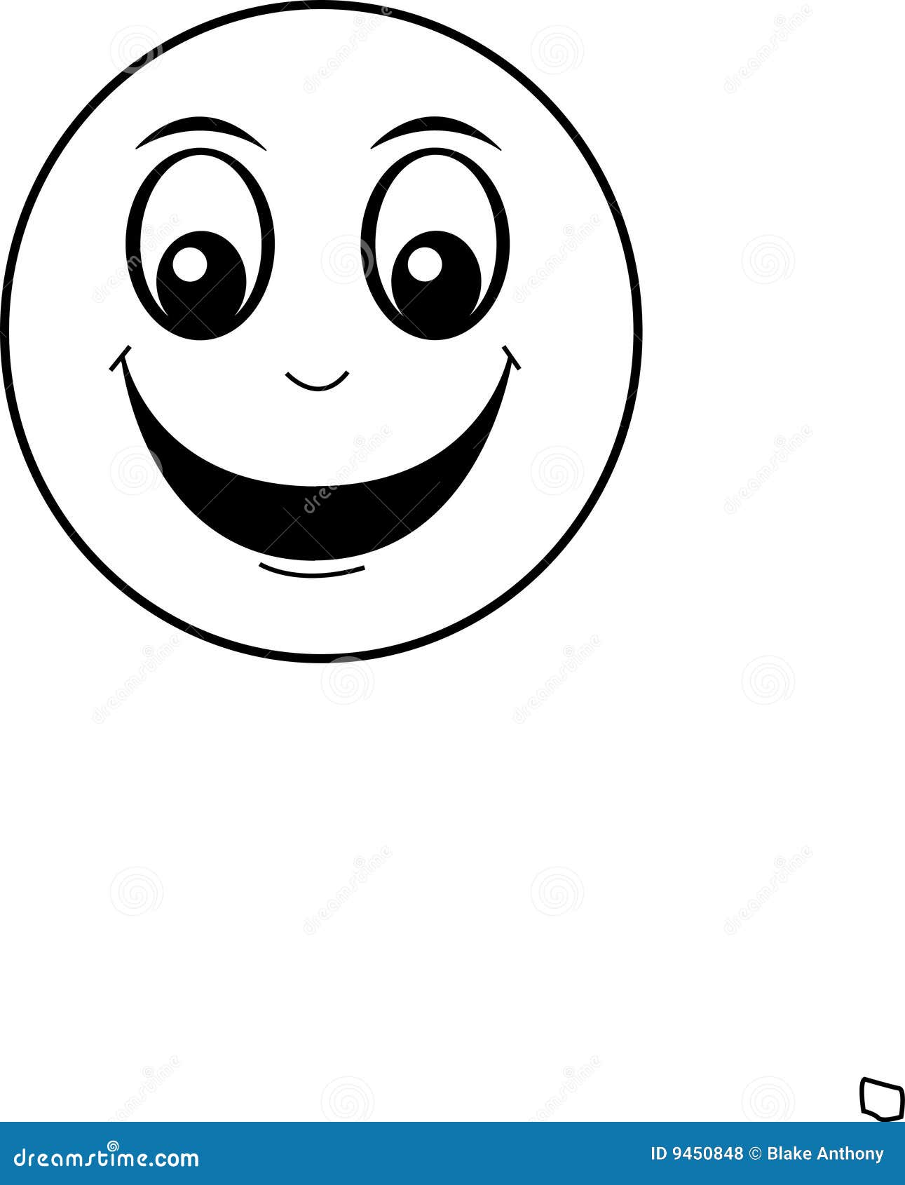 Visage souriant heureux illustration de vecteur. Illustration du bouton ...