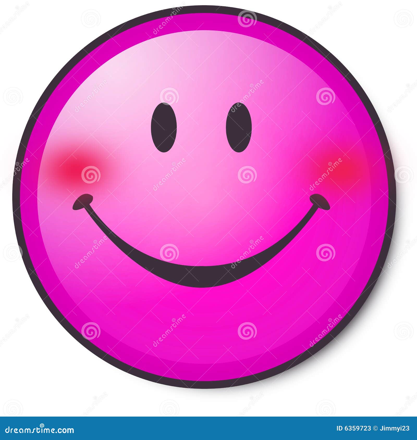 Visage Souriant Rose Heureux Illustration Stock - Illustration du ...