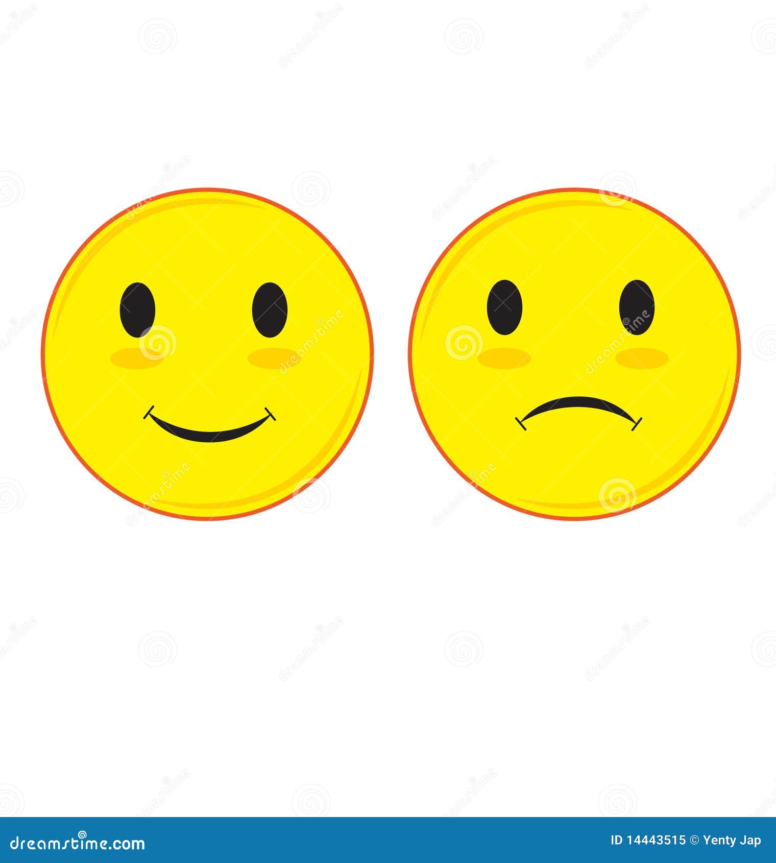 Visage triste et souriant illustration de vecteur. Illustration du rond ...