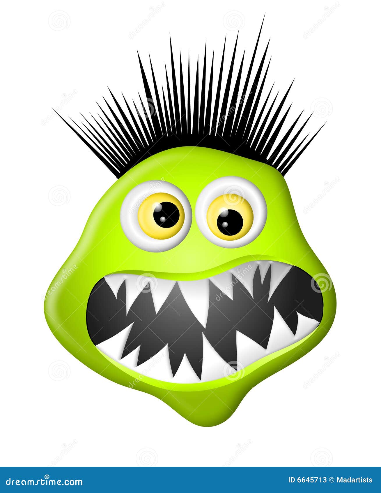 Visage vert de monstre illustration stock. Illustration du illustré ...