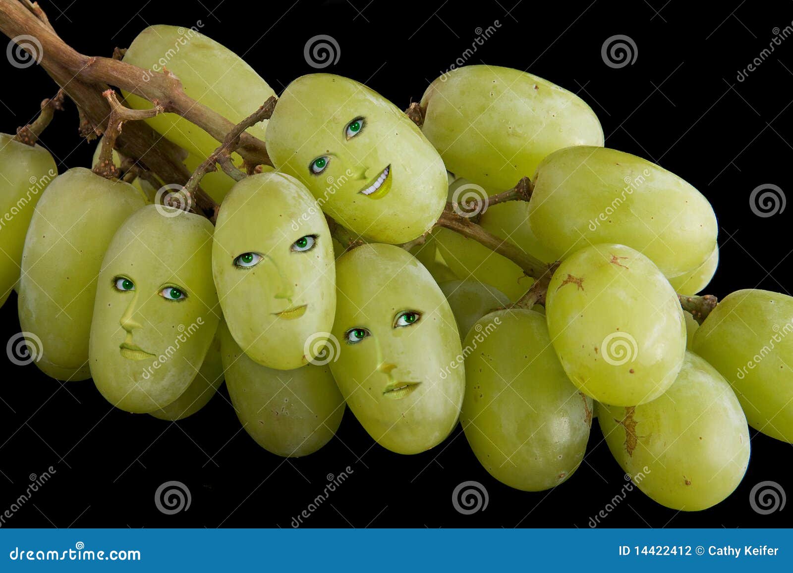 Visages de raisin photo stock. Image du yeux, isolement - 14422412
