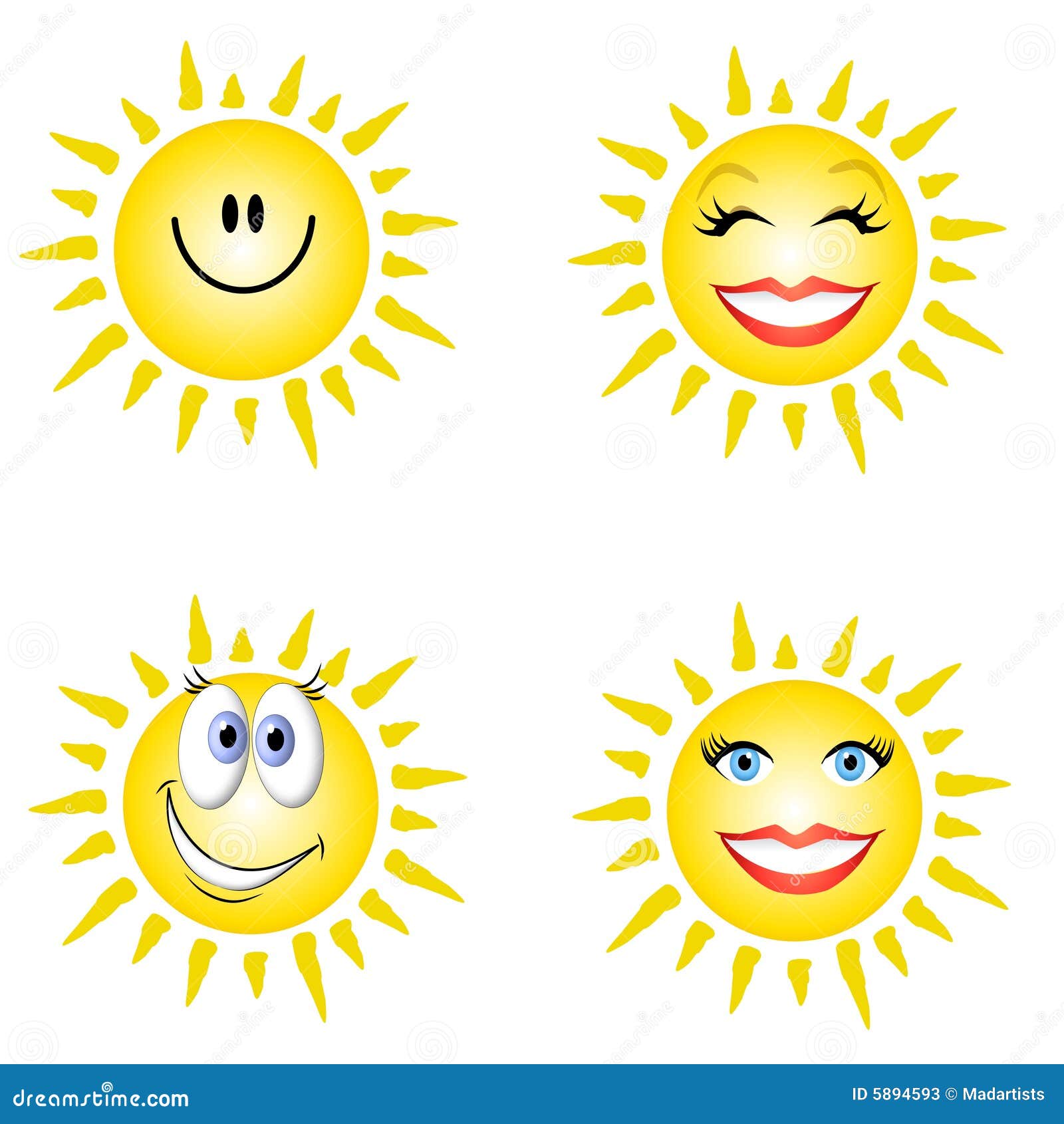 Visages De Smiley De Soleil Illustration Stock - Illustration du ...