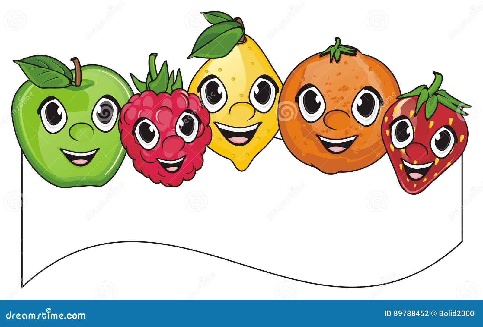 Visages Des Fruits Avec Le Ruban Illustration Stock - Illustration du ...