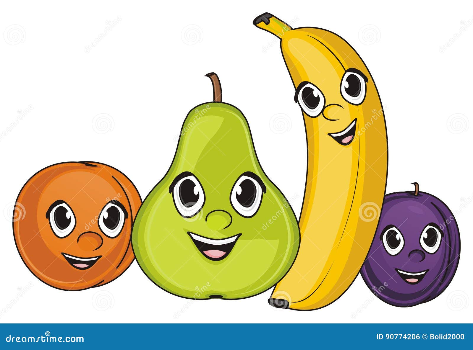 Visages heureux des fruits illustration stock. Illustration du ...
