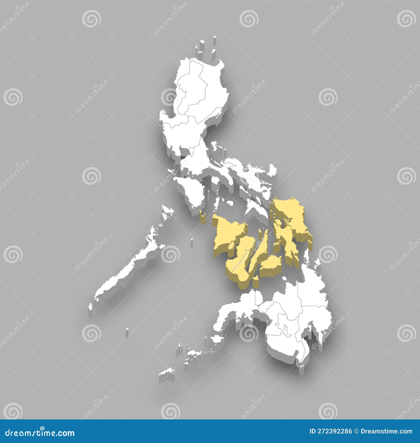 Visayas Region Location within Philippines Map Stock Vector ...