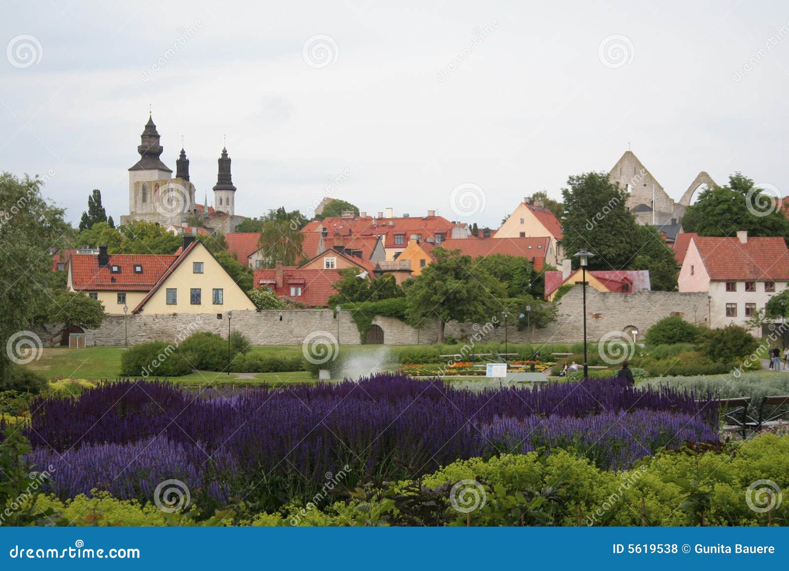 Visby stock photo. Image of shops, visby, houses, chimneys - 5619538