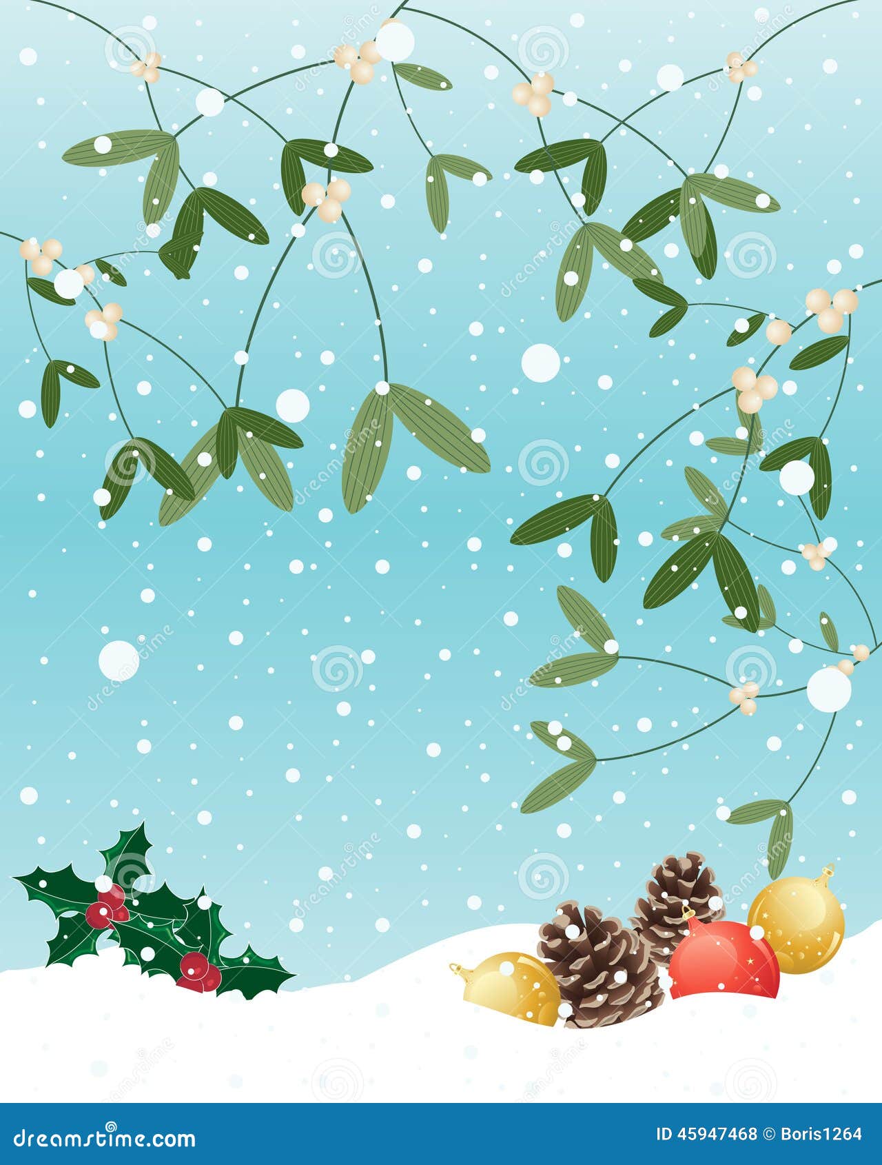 Vischio di Natale illustrazione vettoriale. Illustrazione di sfondo ...