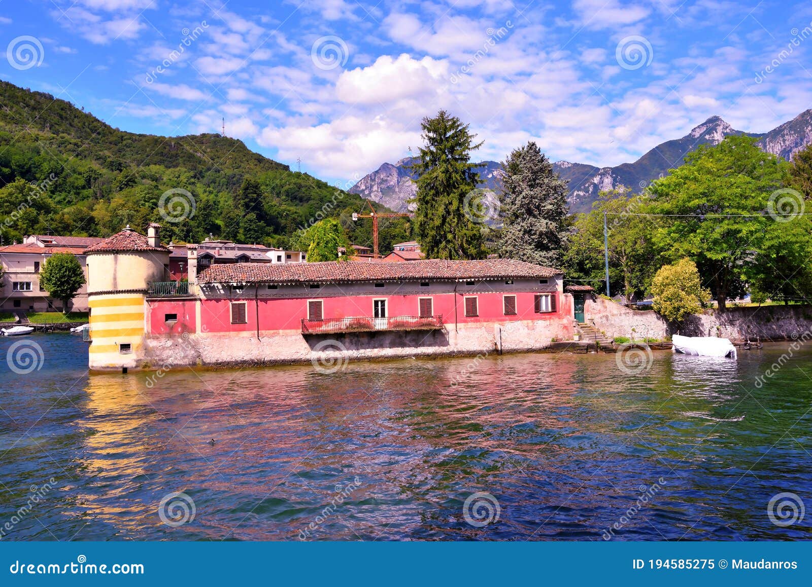 Lecco Lombardy Italy stock image. Image of tourist, como - 194585275