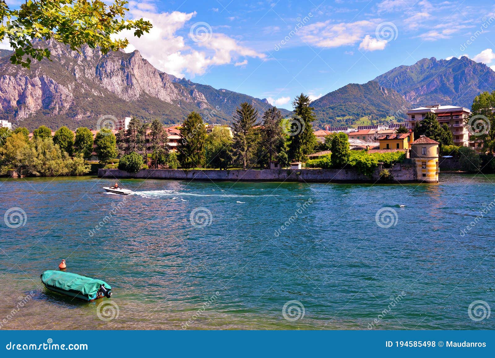 Lecco Lombardy Italy stock photo. Image of lake, italy - 194585498