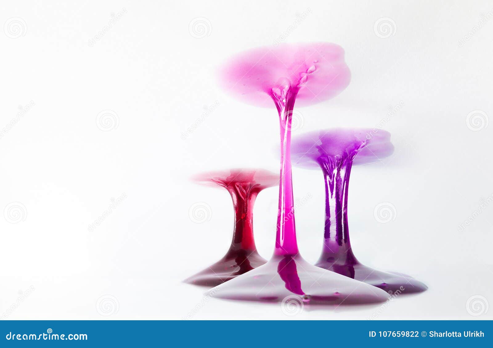 The Viscous Substance in the Form of a Colored Gel is Stretched between ...