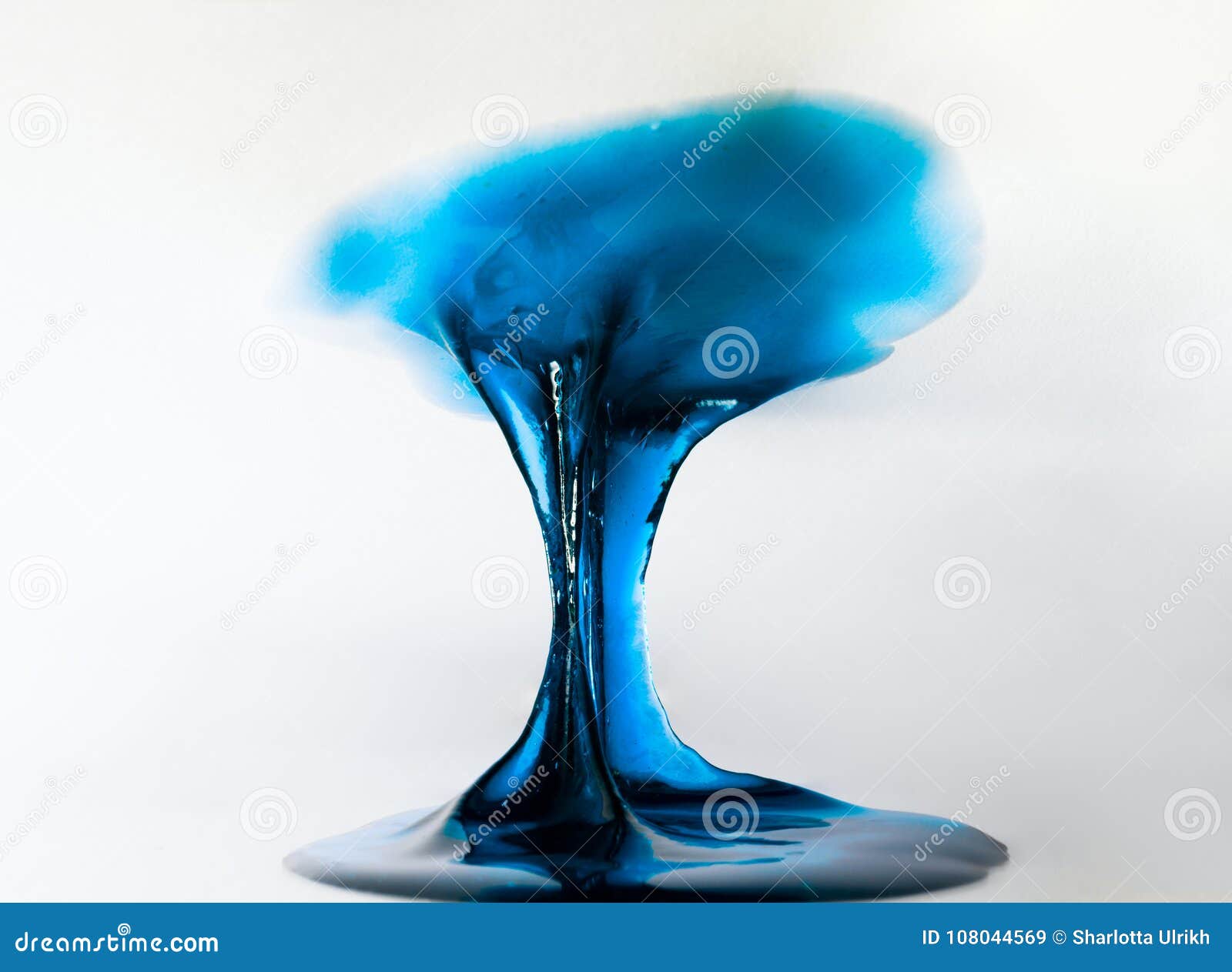 The Viscous Substance in the Form of a Colored Gel is Stretched between ...