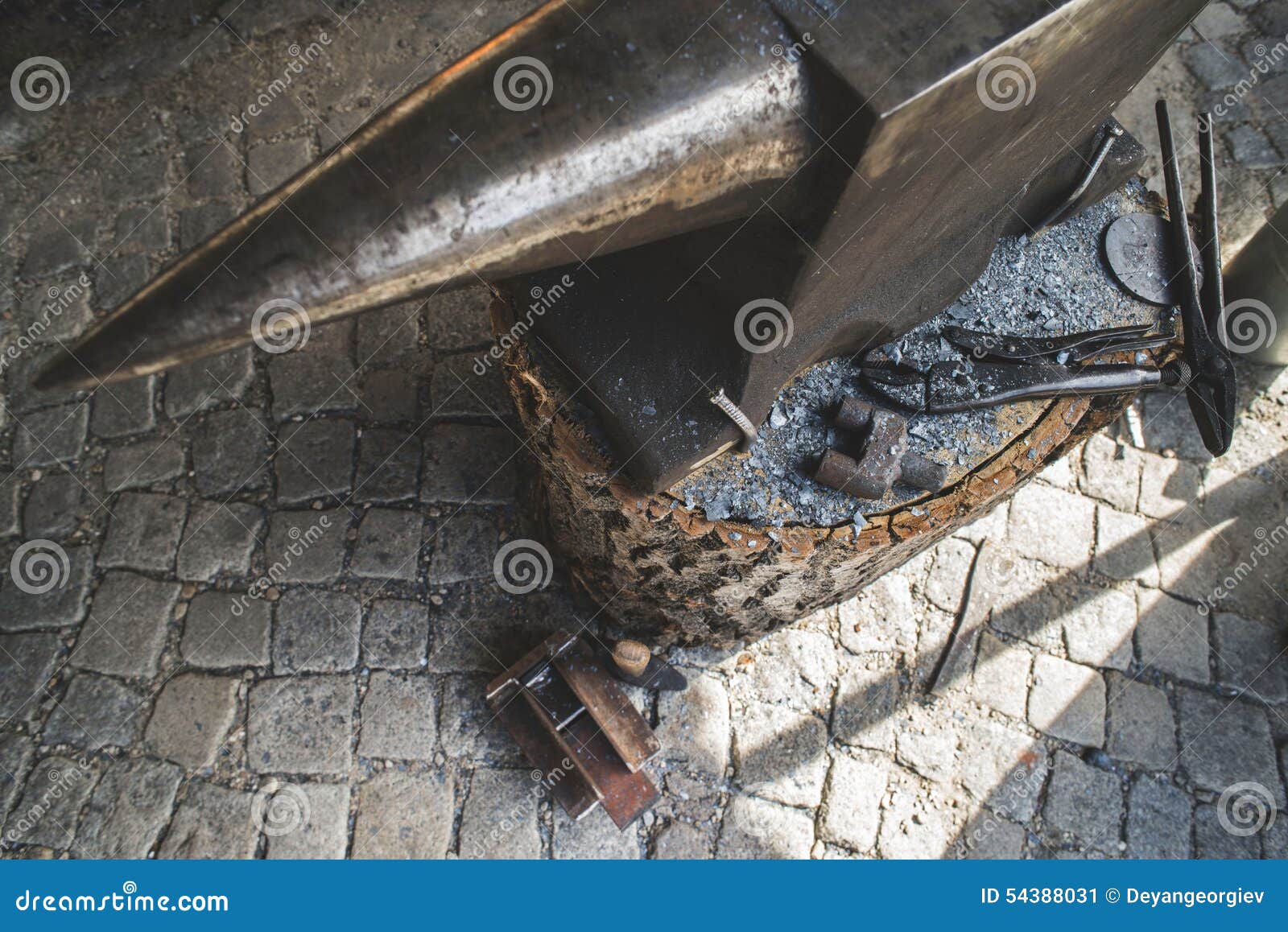 Vise and Anvil in a Forge Shop Stock Image - Image of heavy, dirty ...