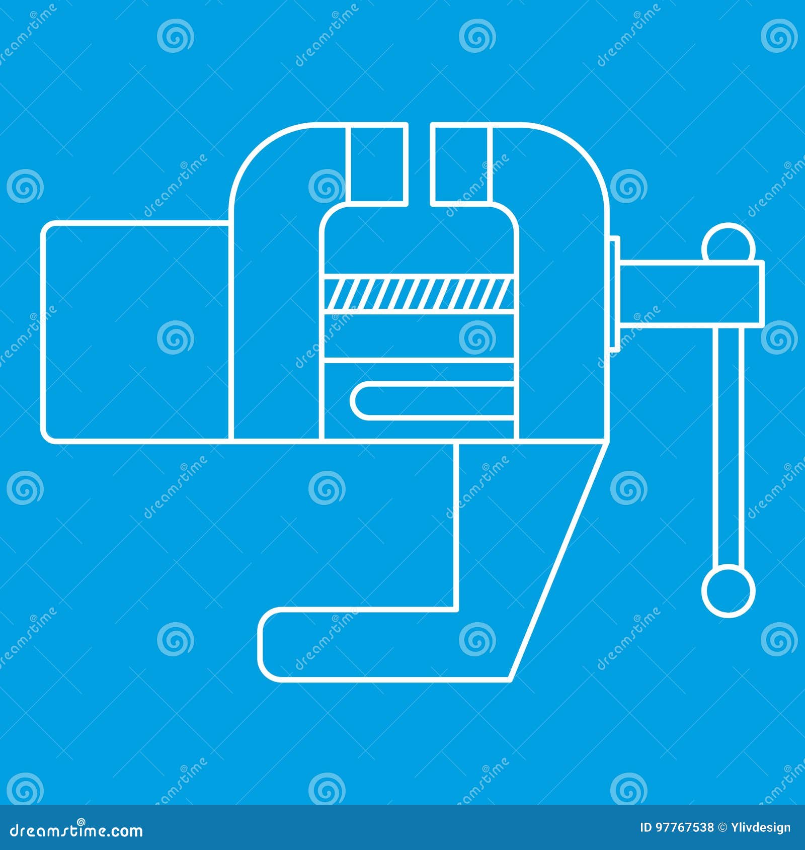 Vise Tool Icon, Outline Style Stock Vector - Illustration of object ...